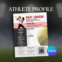 Player Profile Resume Trifold EDITED - Etsy