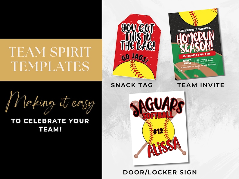 Editable Softball Team Template Bundle Softball Schedule Roster Lineup ...