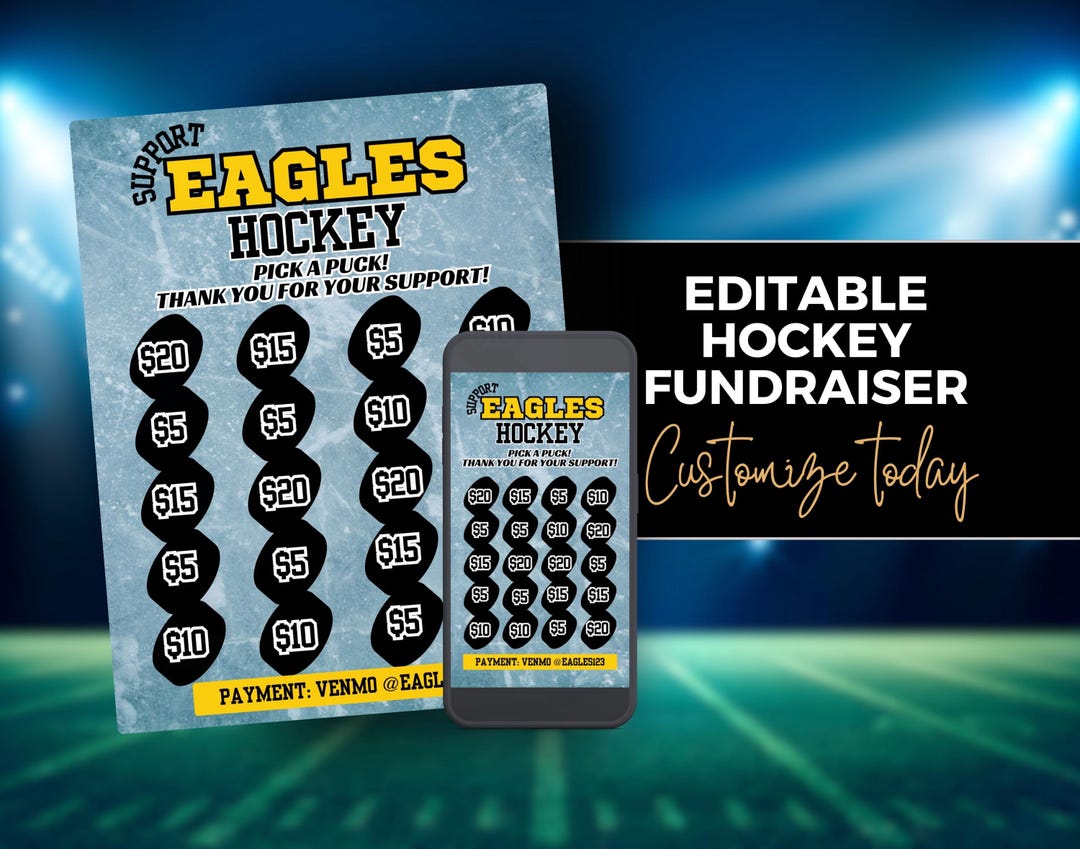 Editable Ice Hockey Team Fundraiser Flyer Template Fill My Hockey Puck ...