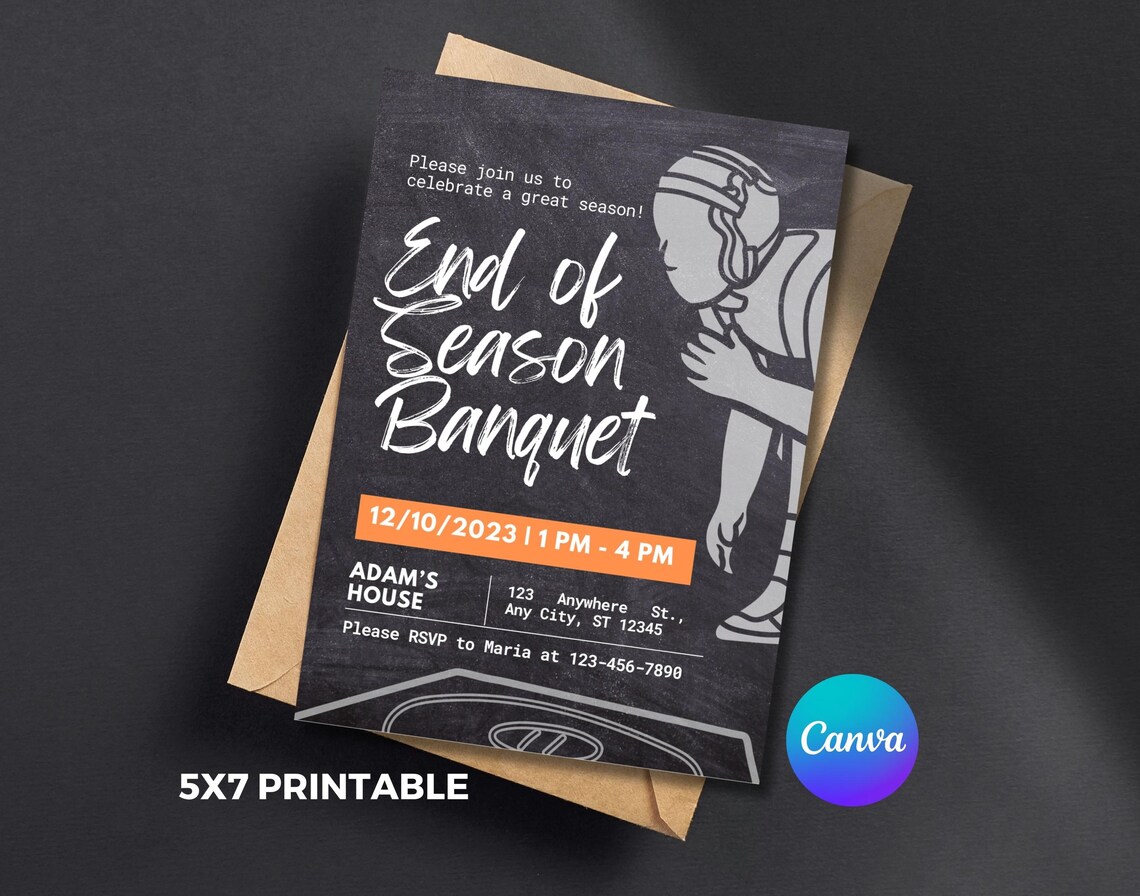 Printable Wrestling Team End of Season Sports Banquet Invitation Canva ...