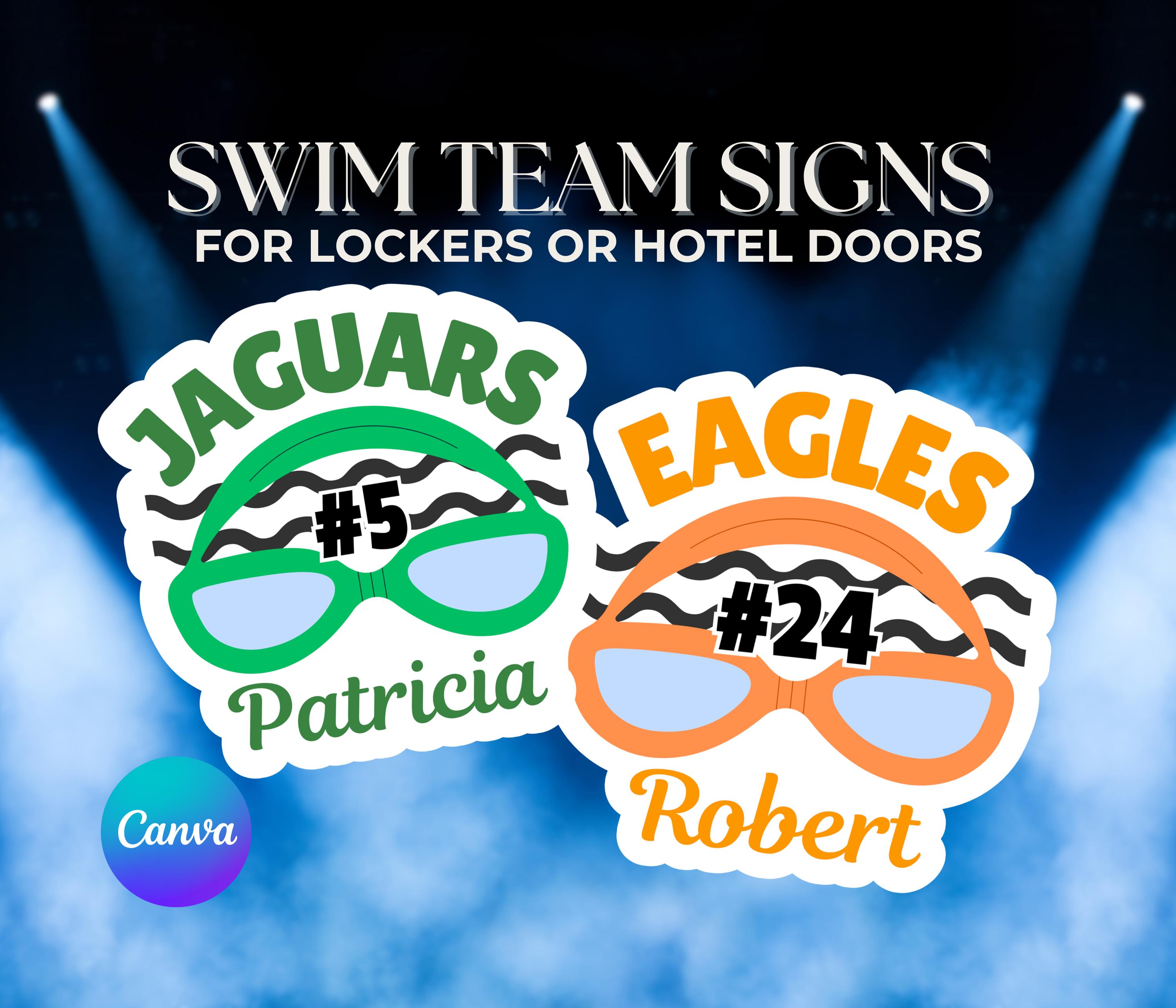 Swim Team Door Sign Canva Template High School Swim Team Tournament ...