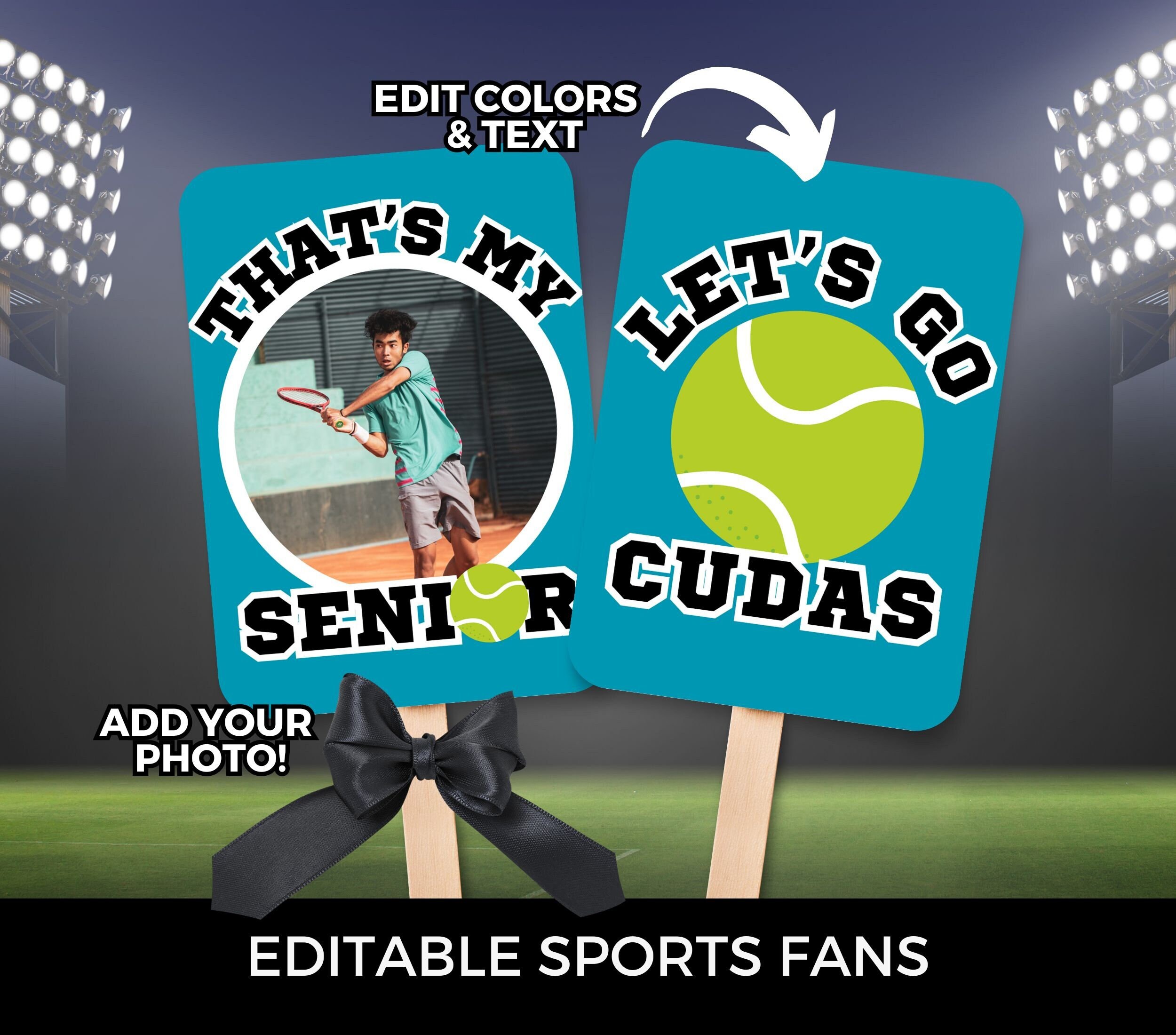 Tennis Senior Match Poster Canva Template Senior Night Game Tennis Team ...