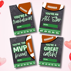 Printable Football Valentine's Day Cards for Kids Sports Theme ...