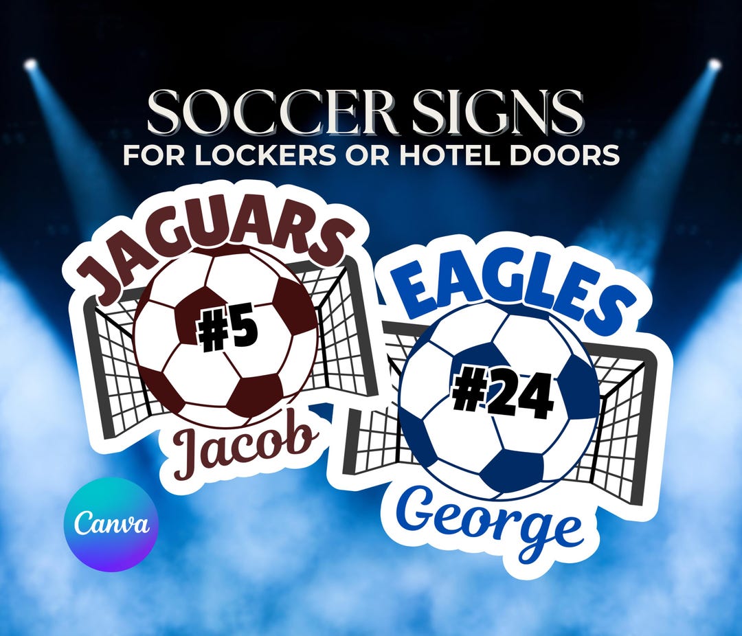 Soccer Door Sign Canva Template High School Soccer Tournament Hotel ...