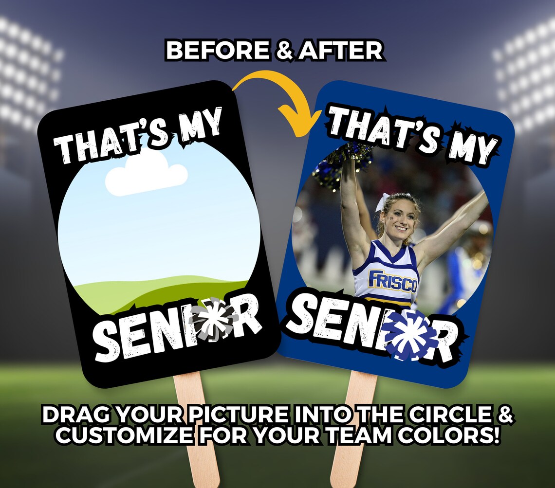 Cheerleading Senior Night Poster Canva Template Senior Game Cheer Team ...