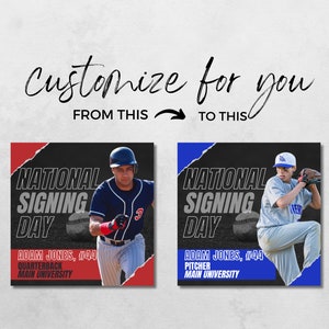 Baseball Committed Editable Social Media Template Canva Signing Day ...