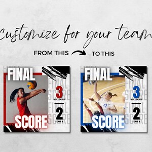 Editable Volleyball Team Social Media Graphics Template Canva ...