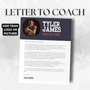 Football Athlete Profile Sheet Photo College Recruiting Editable Canva ...