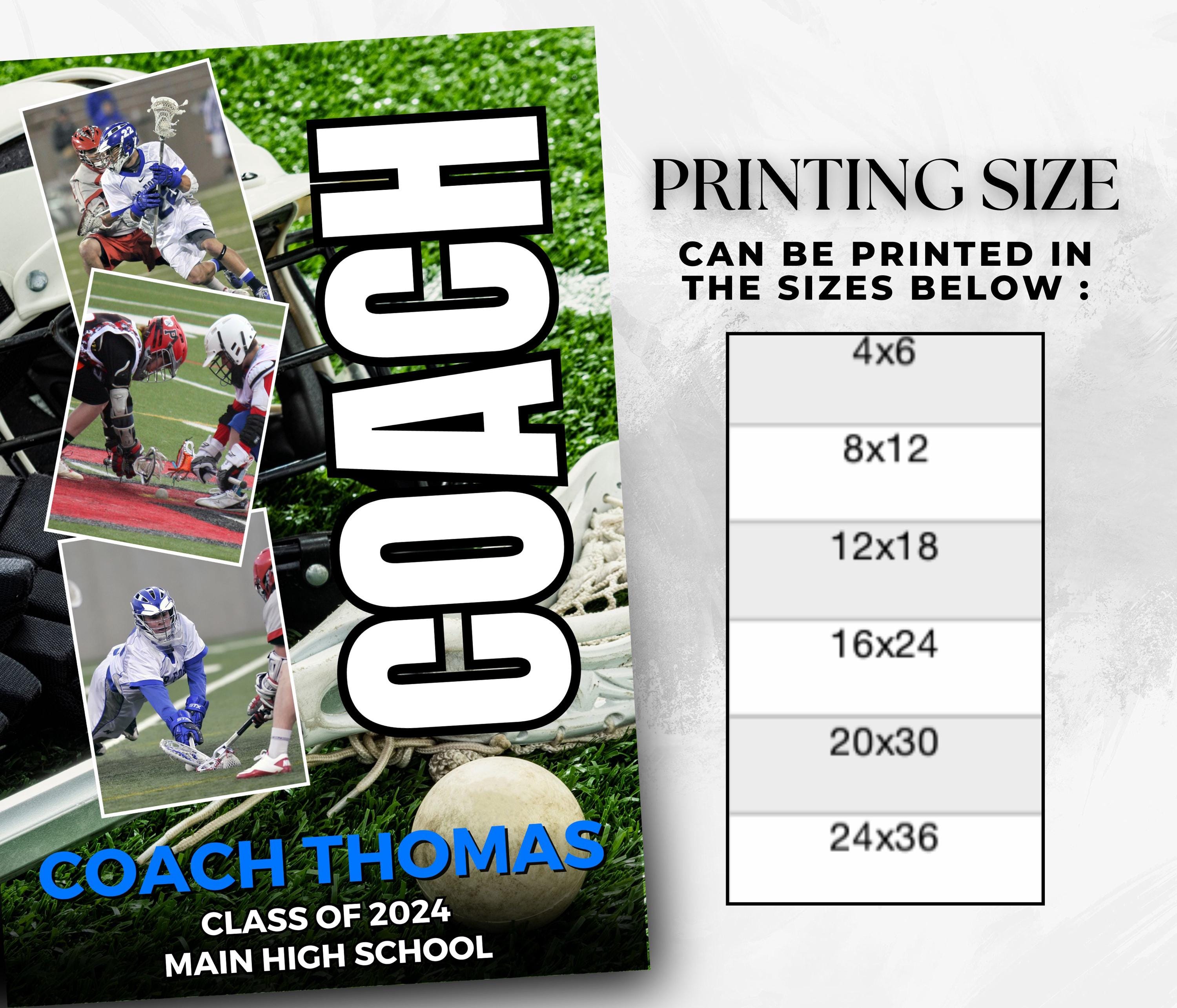 Lacrosse Coach Poster Canva Template Coach Team Banquet Gift for ...