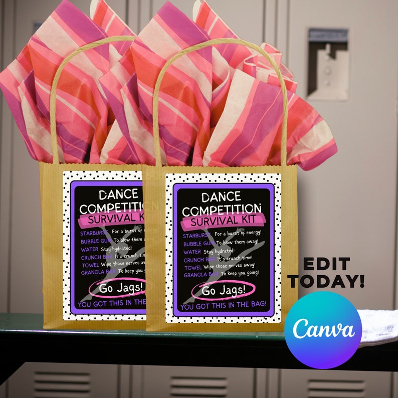 Editable Dance Team Competition Survival Kit Canva Template Printable ...