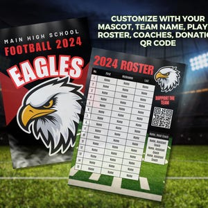 Editable Football Team Roster Canva Template Football Team Player ...