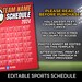 Editable Soccer Schedule Template DIY Canva Soccer Team Schedule ...