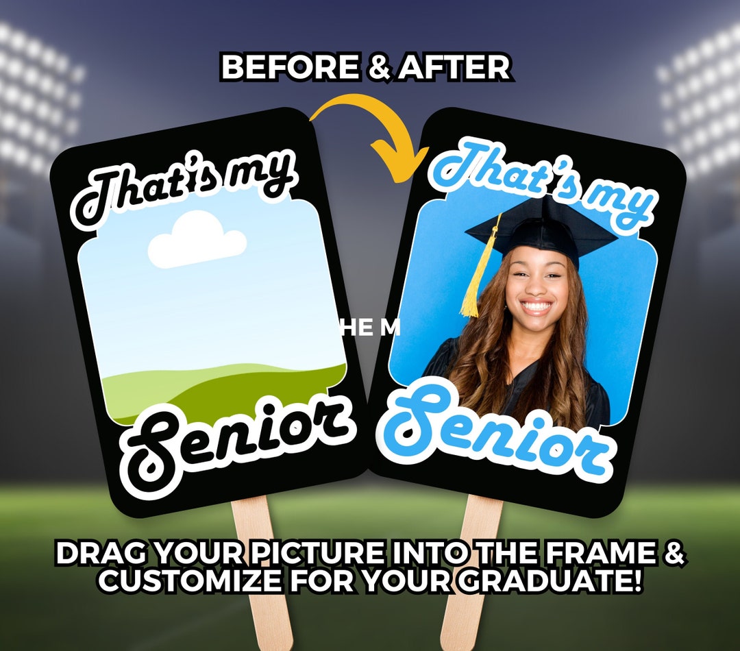 Graduation Paddle Fan Canva Template Senior Night Editable Paper Fan ...