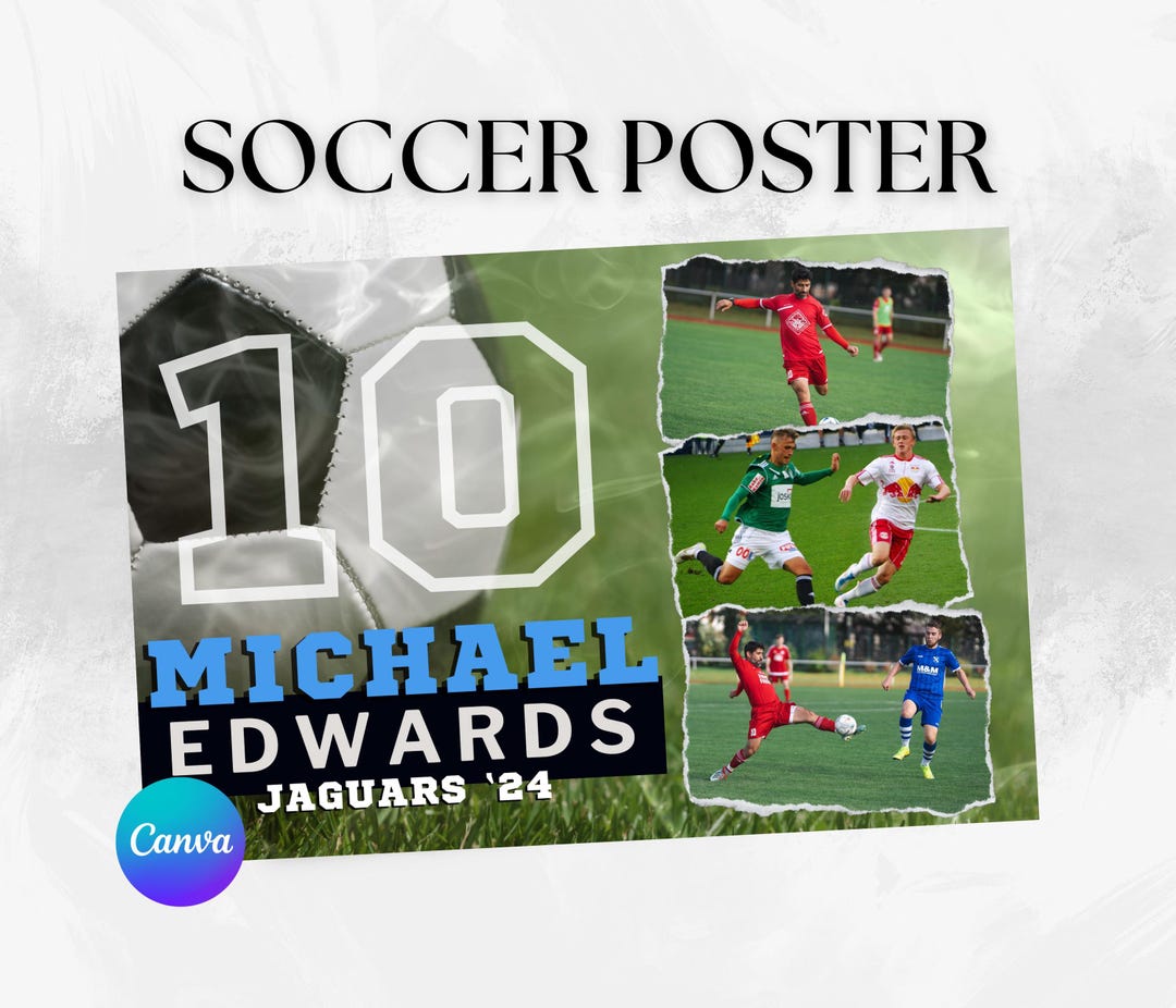 Soccer Poster Canva Template Senior Night Soccer Team Banquet Gift for ...