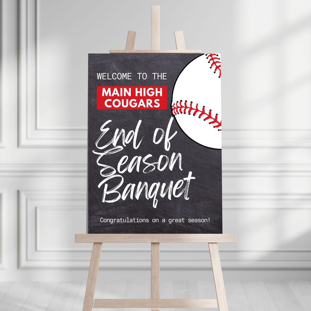 Printable Baseball Team End of Season Sports Banquet Sign Canva ...