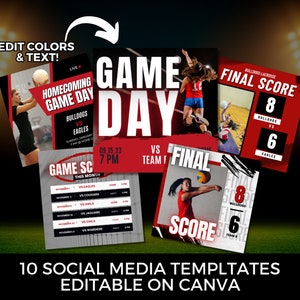 Editable Volleyball Team Social Media Graphics Template Canva ...