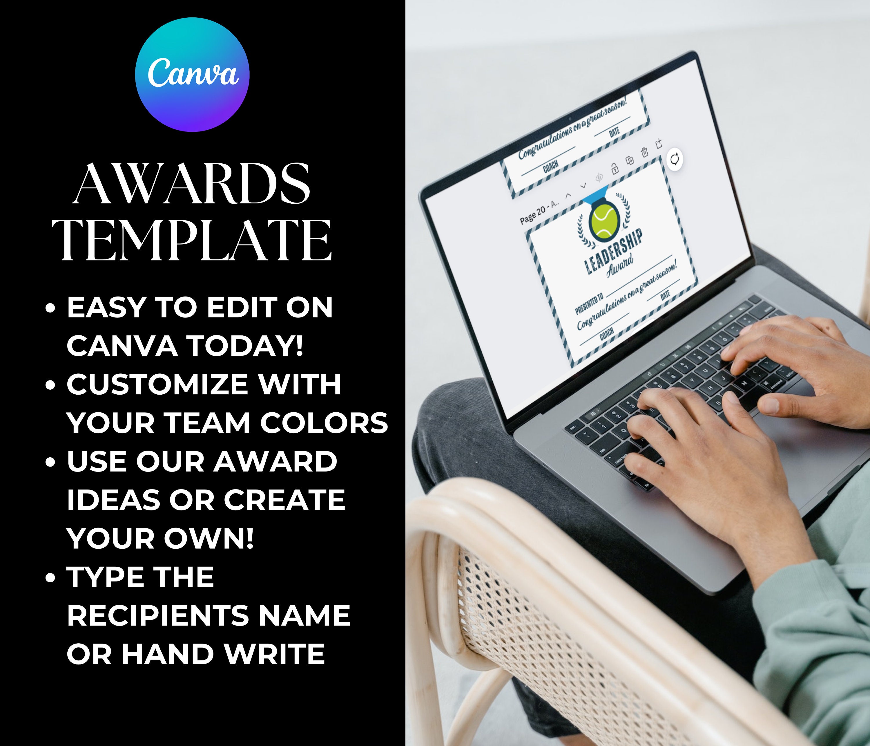 Editable Tennis Award Certificates End of Season Printable Tennis Team ...