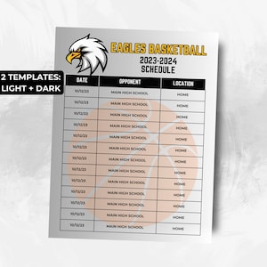 Editable Basketball Schedule Template DIY Canva Basketball Schedule ...