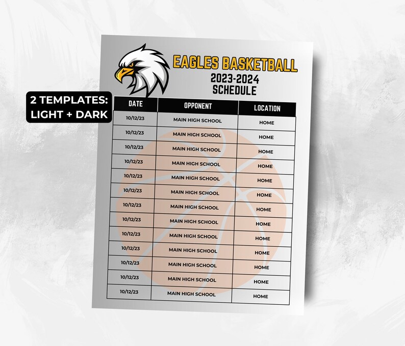 Editable Basketball Schedule Template DIY Canva Basketball Schedule ...