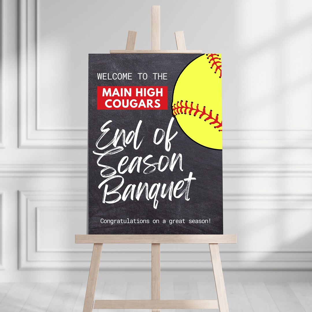 Printable Softball Team End of Season Sports Banquet Sign Canva ...
