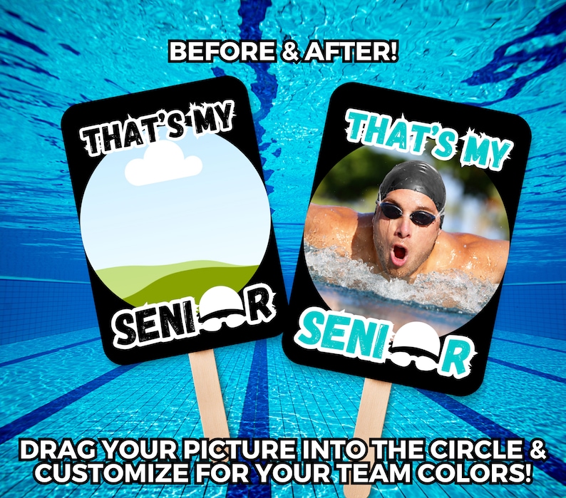 Swim Team Senior Poster Canva Template Senior Meet Swimmer Editable ...