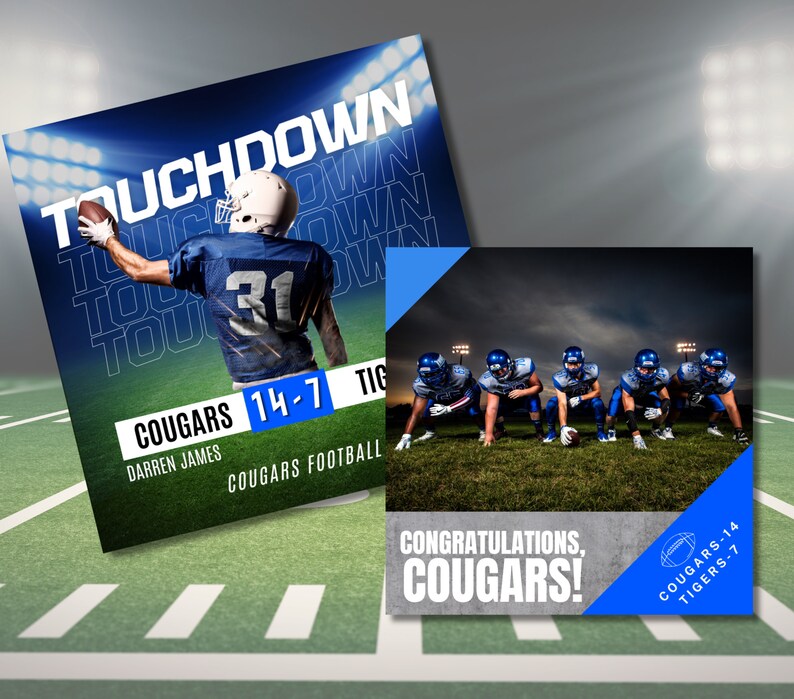 Editable Football Social Media Graphics Template DIY Canva Football ...