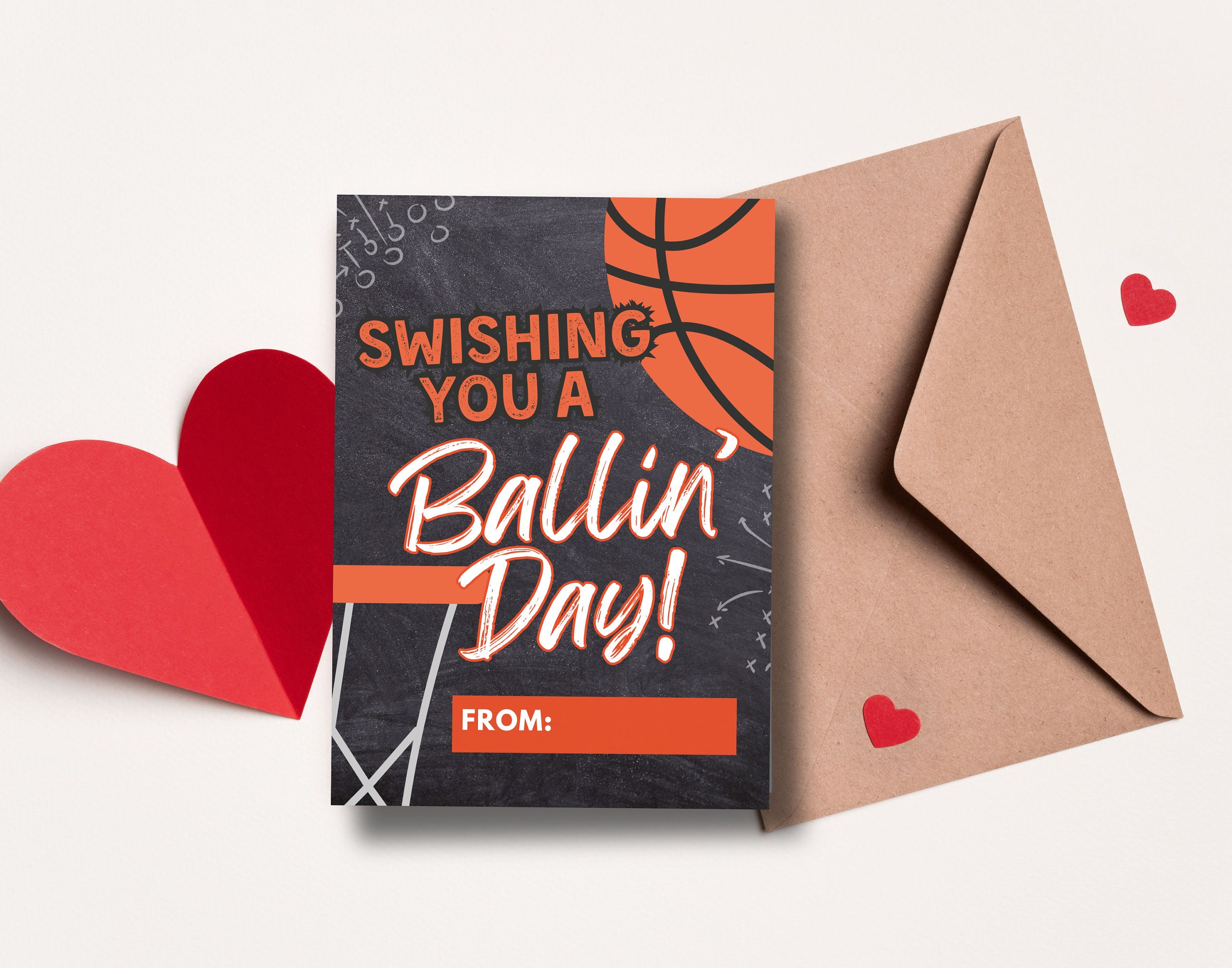 Printable Basketball Valentine's Day Cards for Kids Sports Theme ...