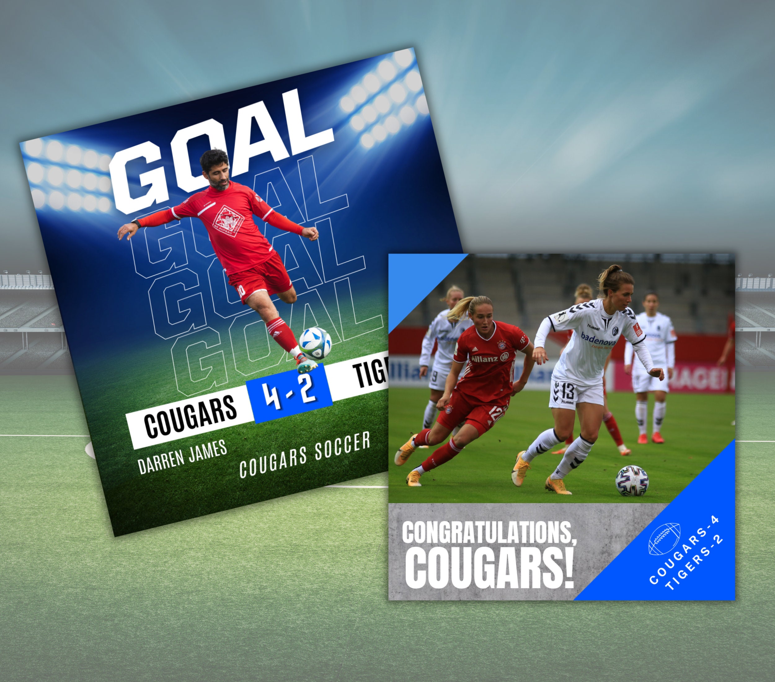 Editable Soccer Social Media Graphics Template DIY Canva Soccer Team ...