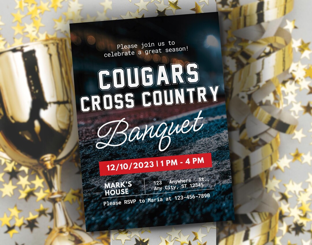 Printable Cross Country Team End of Season Sport Banquet Invitation ...
