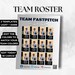 Editable Softball Team Roster Canva Template Football Team Player ...