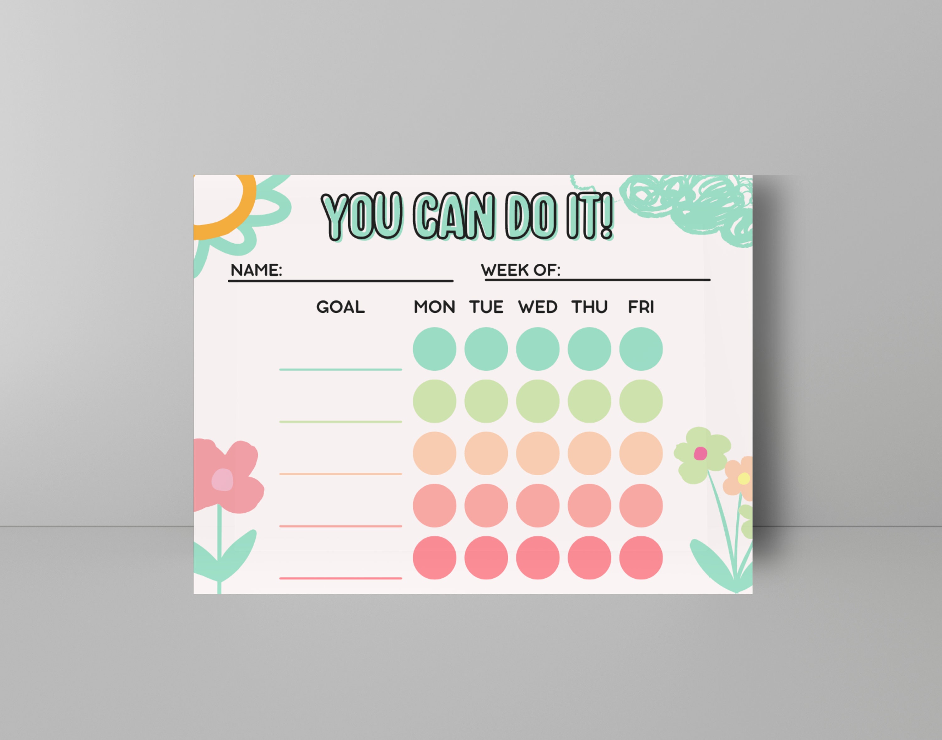 Editable Goal Chart for Kids Printable Positive Reward Sticker - Etsy ...