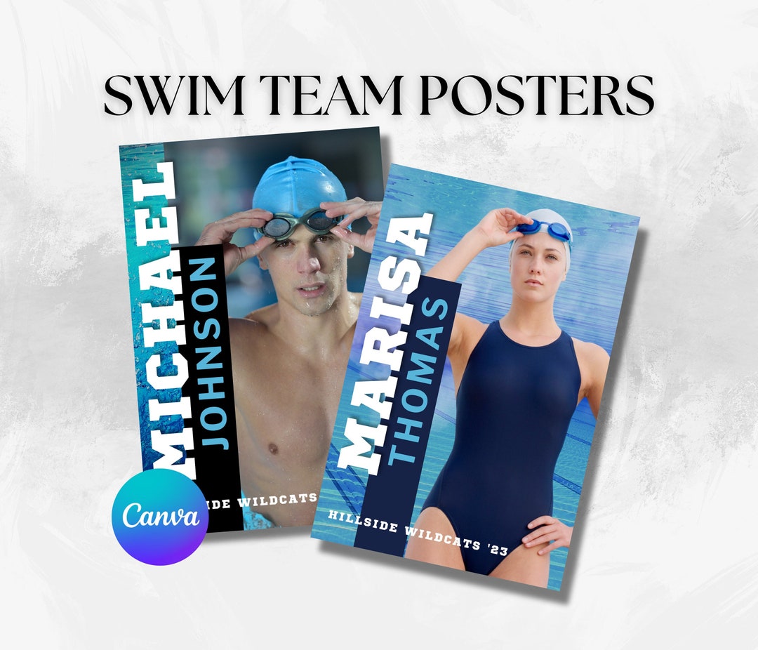 Swim Team Poster Canva Template Senior Meet Swim Team Banquet Gift for ...
