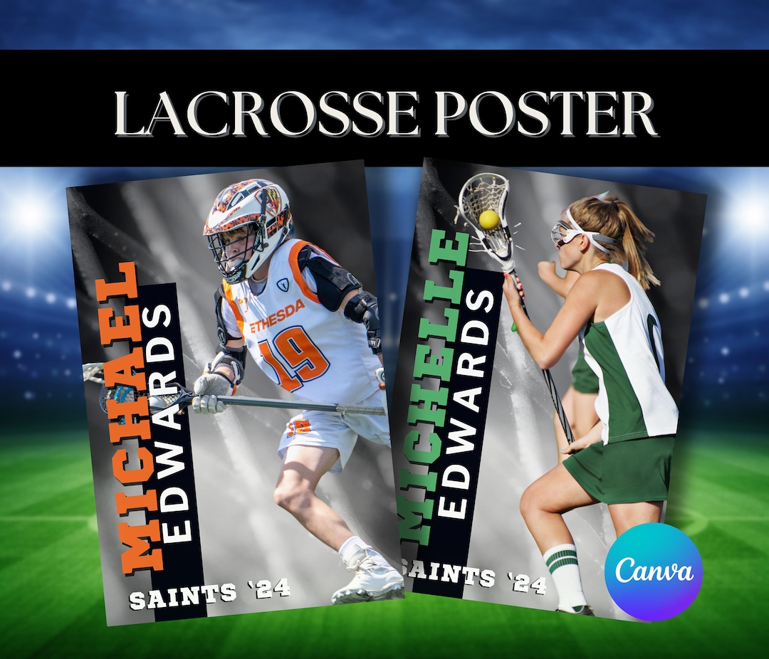 Lacrosse Senior Night Poster Canva Template Senior Night Game Girls ...