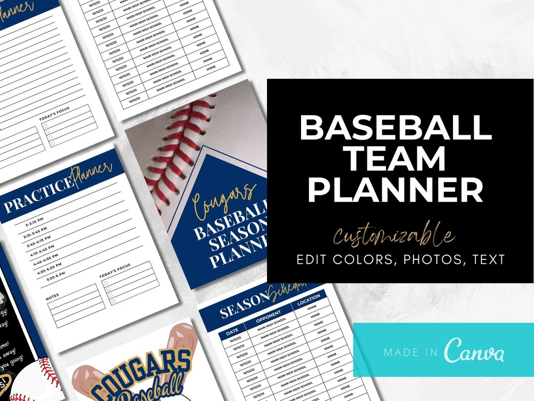 Editable Baseball Coach Planner Baseball Team Mom Binder Manager Form ...