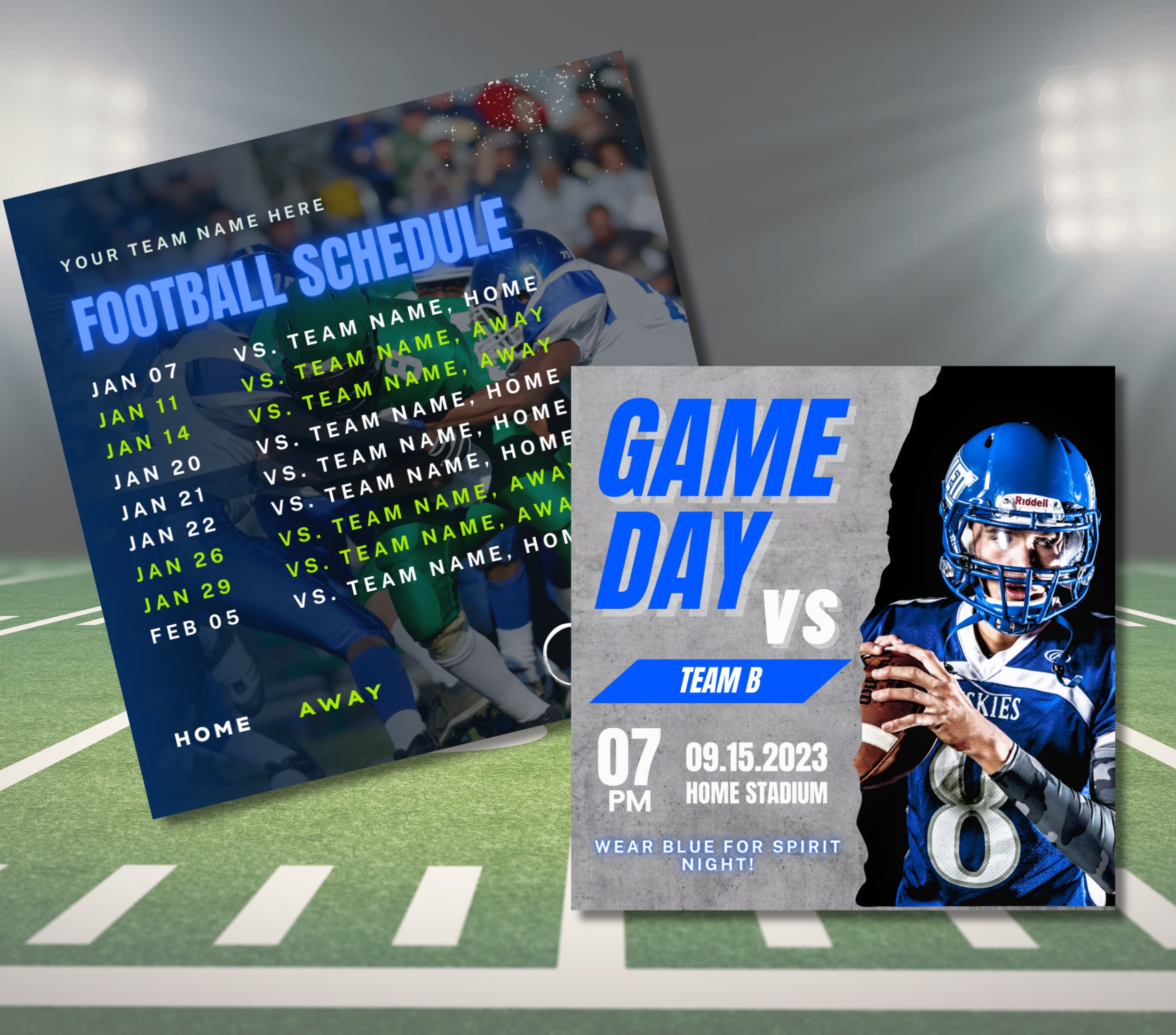 Editable Football Social Media Graphics Template DIY Canva Football ...