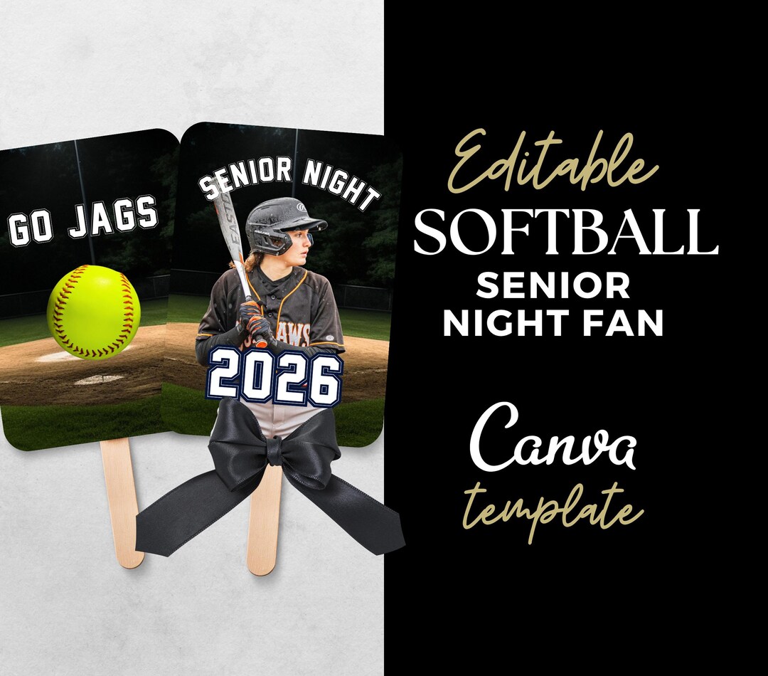 Softball Senior Night Poster Canva Template Senior Game Softball Team ...