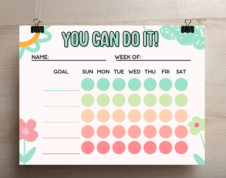 Editable Goal Chart for Kids Printable Positive Reward Sticker Chart ...