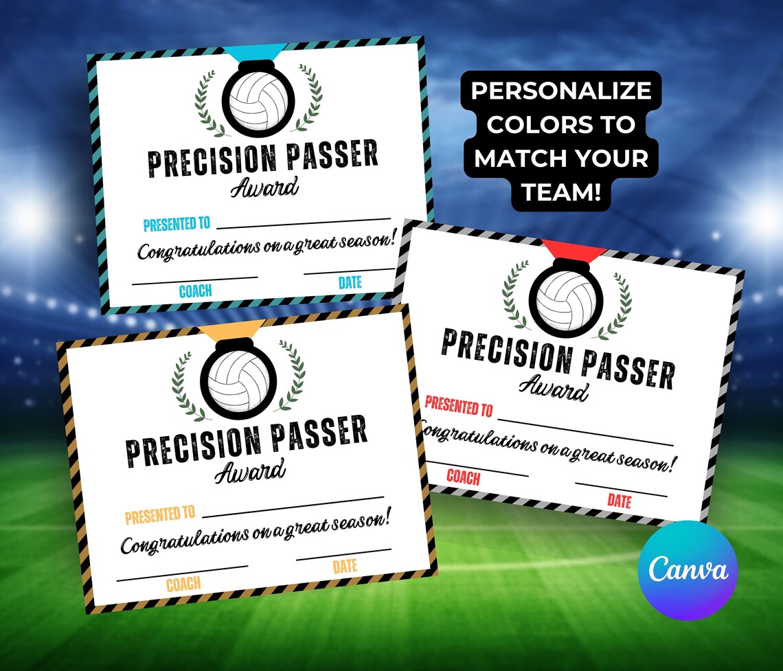 Editable Volleyball Award Certificates End of Season Printable - Etsy ...