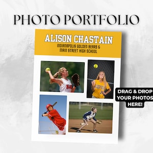 Softball Athlete Profile Sheet Photo College Recruiting Editable Canva ...
