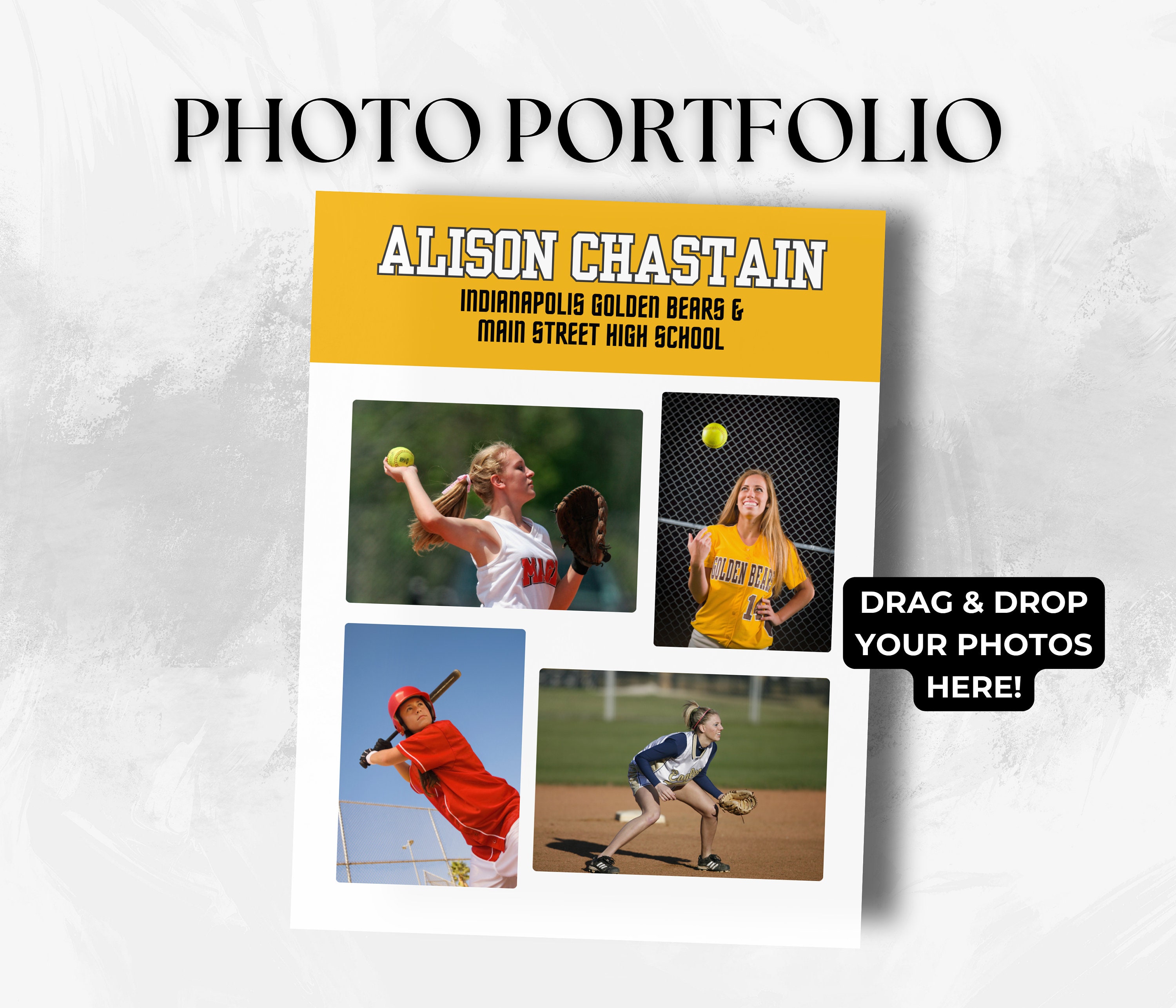 Softball Athlete Profile Sheet Photo College Recruiting Editable Canva ...