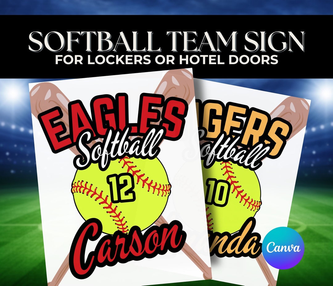 Softball Door Sign Canva Template High School Softball Tournament Hotel ...