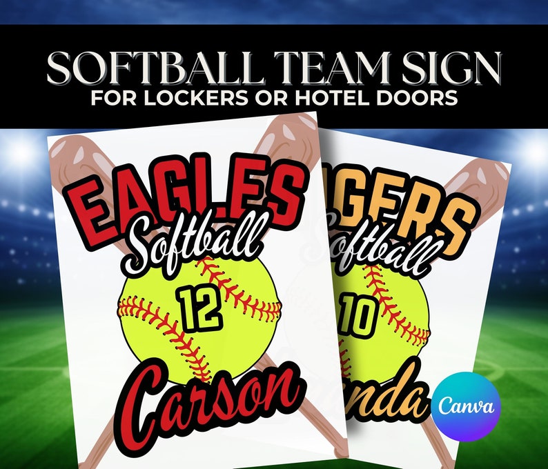 Softball Door Sign Canva Template High School Softball Tournament Hotel ...