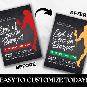 Printable Lacrosse Team End of Season Sports Banquet Invitation Canva ...