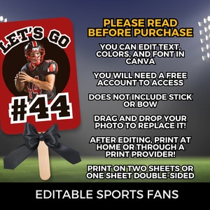 Football Fan Poster for Football Mom Dad Cheerleader Canva Template ...