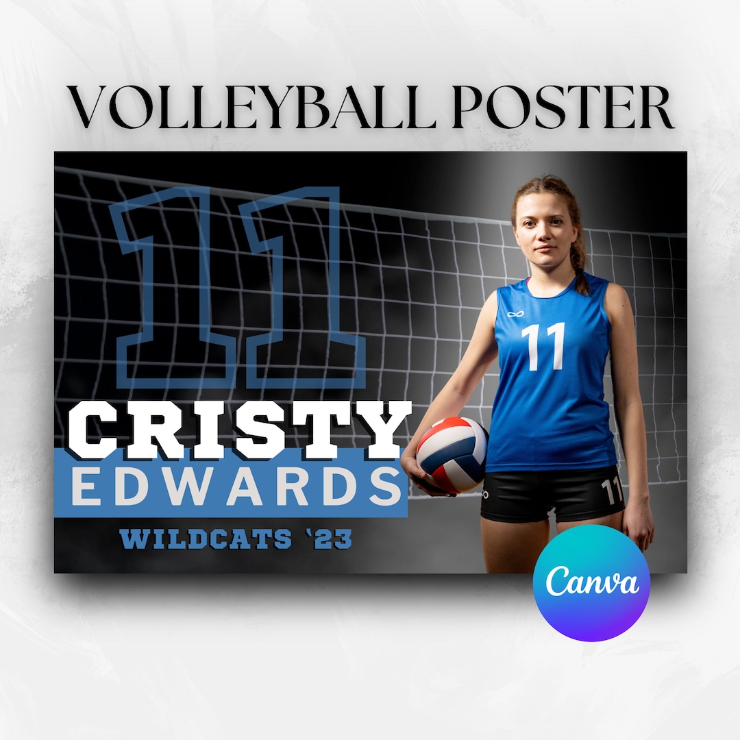 Volleyball Poster Canva Template Senior Night Volleyball Team Banquet ...