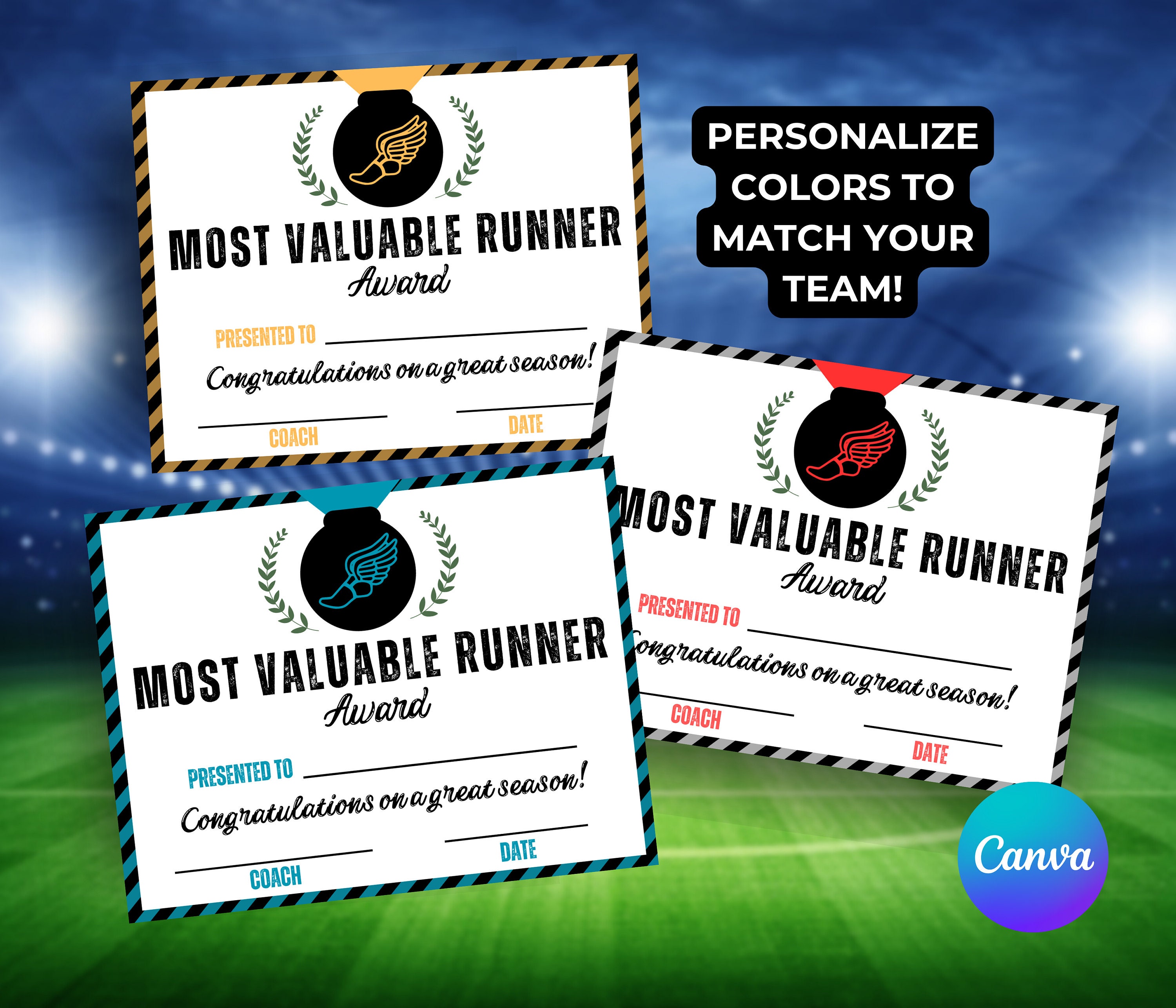 Editable Cross Country Award Certificates End of Season Printable ...