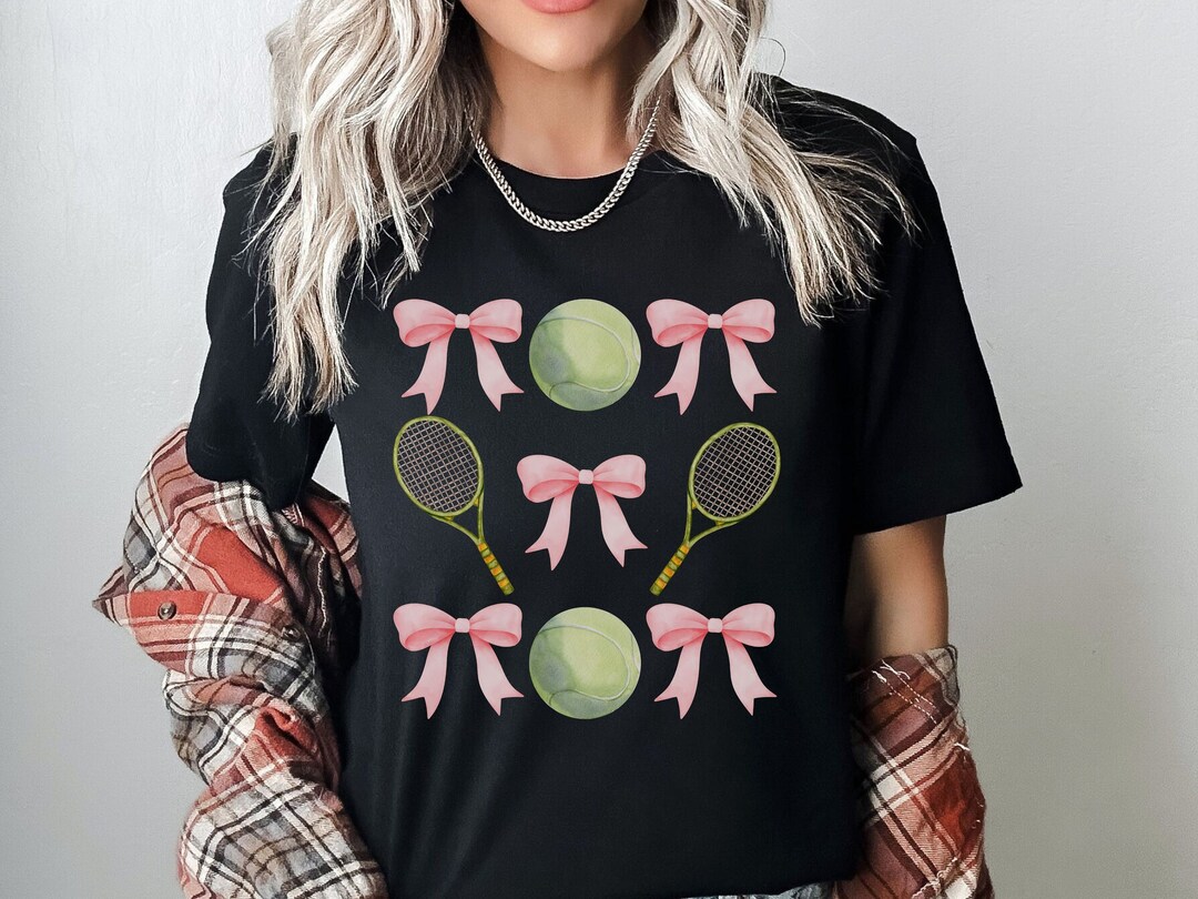 Tennis Pink Bow PNG Coquette Tennis Tshirt Design Trendy Gift for ...