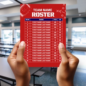 Editable Football Team Roster Canva Template Football Team Player ...