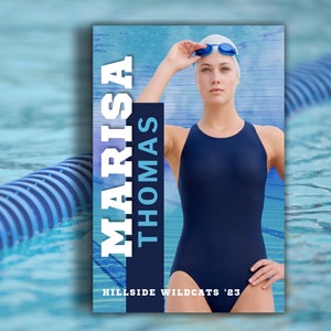 Swim Team Poster Canva Template Senior Meet Swim Team Banquet Gift for ...