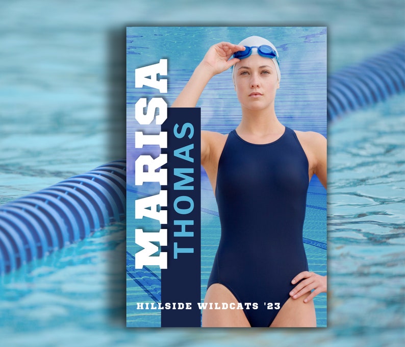 Swim Team Poster Canva Template Senior Meet Swim Team Banquet Gift for ...